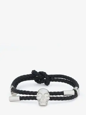 Alexander McQueen Skull Leather Bracelet - Black