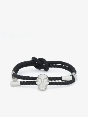 Alexander McQueen Skull Leather Bracelet - Black