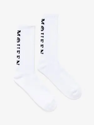 Alexander McQueen Logo Socks - White/black
