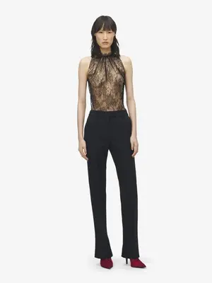Alexander McQueen Wool Silk Tailored Trousers