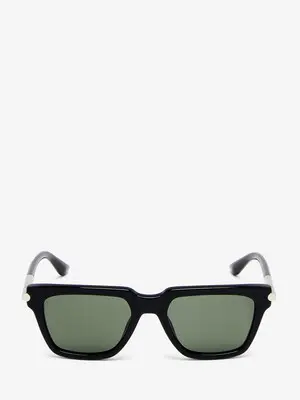Alexander McQueen T-bar Icon Square Sunglasses - Black/grey