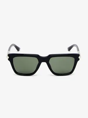 Alexander McQueen T-bar Icon Square Sunglasses - Black/grey