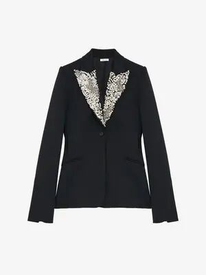 Alexander McQueen Chain Mail Embroidery Single-breasted Jacket