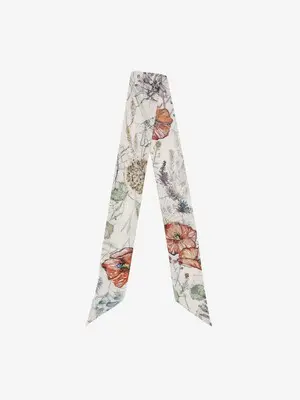 Alexander McQueen Spider Floral Scarf - Ivory/red