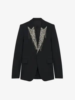 Alexander McQueen Crystal-embellished Single-breasted Jacket