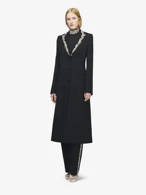 Alexander McQueen Chain Mail Embroidery Long Coat