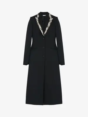 Alexander McQueen Chain Mail Embroidery Long Coat