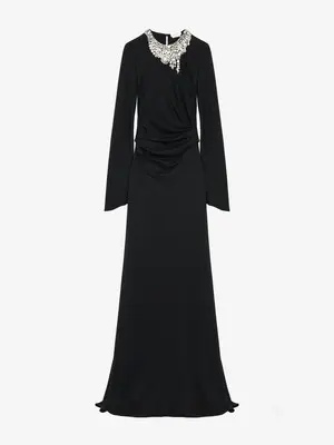 Alexander McQueen Jewelled Embroidery Evening Dress - Black