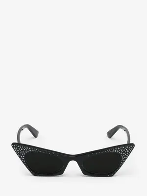 Alexander McQueen Spike Cat-eye Sunglasses - Black