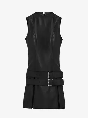 Alexander McQueen Leather Double Belt Mini Dress