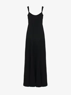 Alexander McQueen Satin Evening Dress - Black