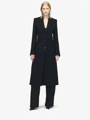 Alexander McQueen Wool Barathea Single-breasted Coat