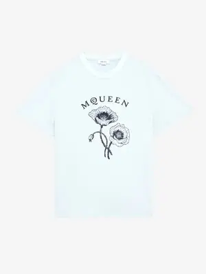 Alexander McQueen Poppy T-shirt - Light Blue