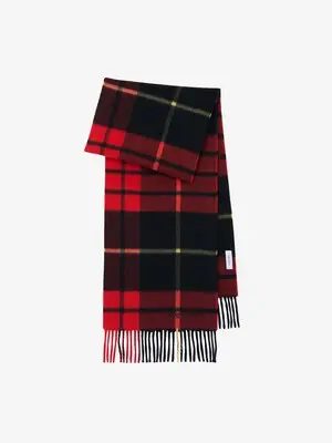 Alexander McQueen Wool Cashmere Tartan Scarf - Red/black