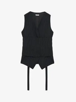 Alexander McQueen Pinstriped Tailored Waistcoat