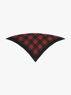 Alexander McQueen Quilted Tartan Scarf - Black/red