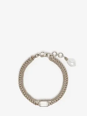 Alexander McQueen Skull And Crystal Bracelet - Pale Gold