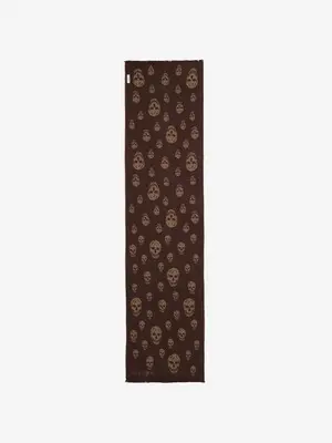 Alexander McQueen Skull Wool Jacquard Scarf - Tan