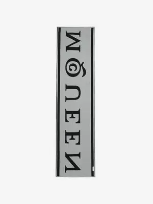 Alexander McQueen Wool Jacquard Scarf - Black/ivory