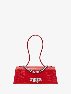 Alexander McQueen Jewelled Top Handle Bag - Red