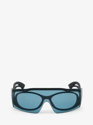 Alexander McQueen Mask Sunglasses - Black/blue