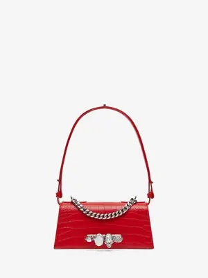 Alexander McQueen Jeweled Shoulder Bag Red
