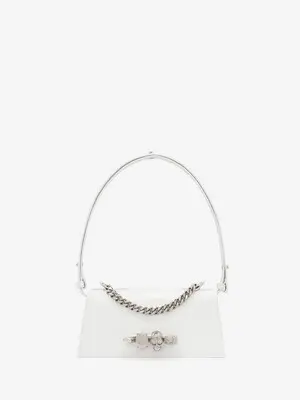 Alexander McQueen Jeweled Shoulder Bag - White