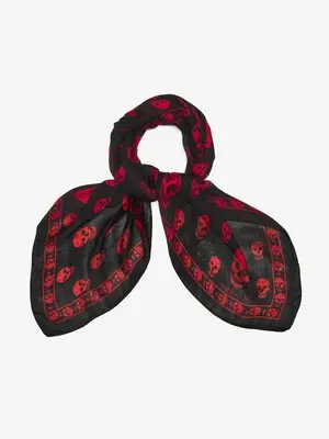 Alexander McQueen Skull Foulard - Black/red
