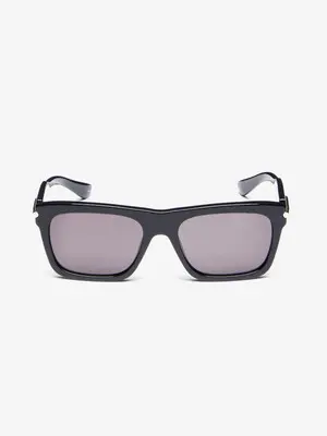 Alexander McQueen City T-bar Rectangular Sunglasses - Black/smoke