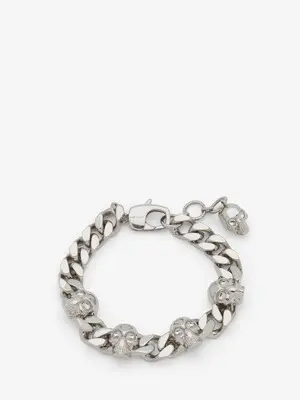Alexander McQueen Skull Chain Bracelet - Palladium-finish