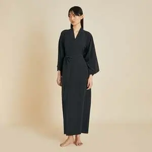 Olivia Von Halle Queenie Robe - Black