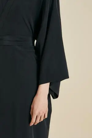 Olivia Von Halle Queenie Robe - Black