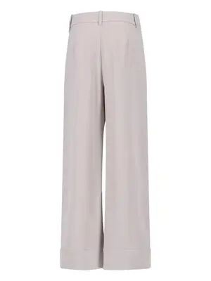 Giorgio Armani Wide Silk Trousers - Taupe