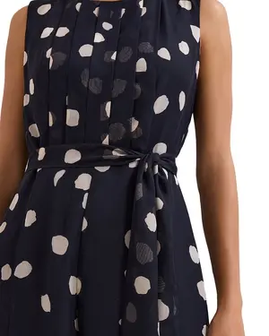PHASE EIGHT Maxine Spot Jumpsuit - Navy/ivory