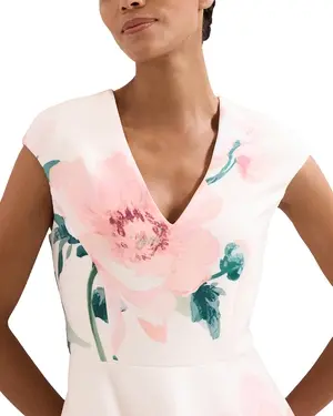 PHASE EIGHT Floral Printed Scuba Midi Dress
