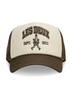 LES DEUX Logo Basketball Trucker Hat - Ivory