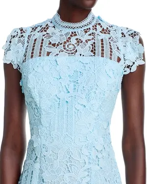 Eliza J Mock Neck Sheath Dress - Blue