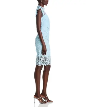 Eliza J Mock Neck Sheath Dress - Blue