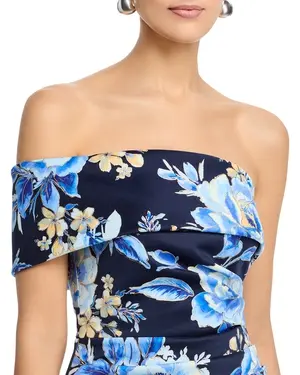 Eliza J One-shoulder Gown - Navy Gold
