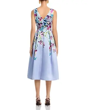 Eliza J Sleeveless Boat Neck Midi Dress