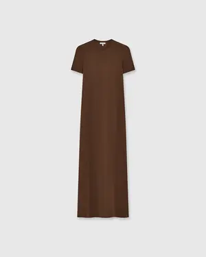 CASASOLA Georgia Compact Knit Dress Brown