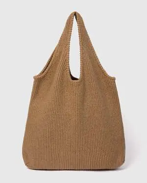 CASASOLA Costanza Knit Bag - Camel