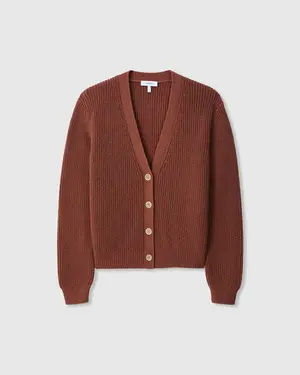 CASASOLA Aurora Cotton Cardigan Brown