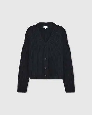CASASOLA Bouclé Cardigan - Navy