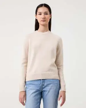 CASASOLA Crewneck Merino Wool Sweater - Sand
