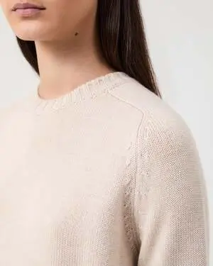 CASASOLA Crewneck Merino Wool Sweater - Sand