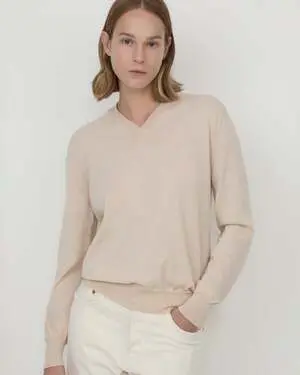 CASASOLA Giada V-neck Sweater - Sand