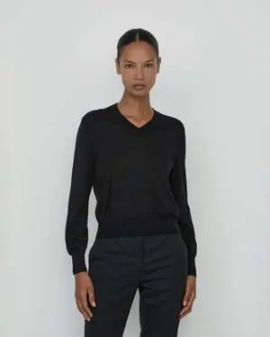 CASASOLA Cosima V-neck Sweater - Black