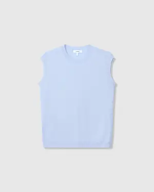 CASASOLA Milena Linen Top - Light Blue