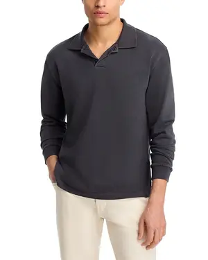 Madewell Long Sleeve Cotton Polo Shirt - Coal